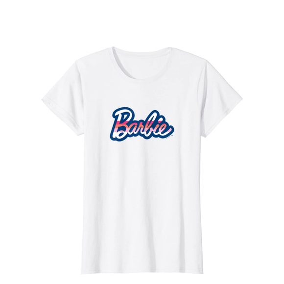 Tops | White Barbie Logo Tshirt | Poshmark